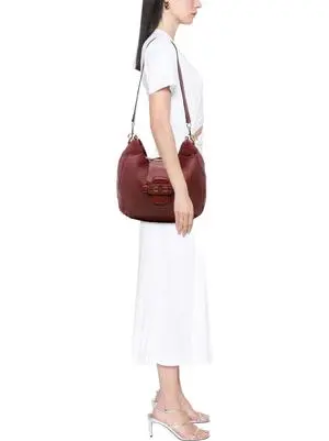 Gucci 2016-2026 Grained Calfskin Dressage Hobo Satchel - Red