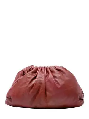 Bottega Veneta Bottega Veneta Lambskin The Pouch Clutch Bag Red