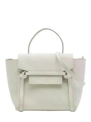 Celine 2018 Nano Grained Calfskin Belt Bag Satchel - White