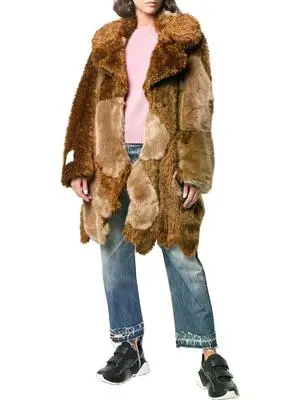 STELLA MCCARTNEY Stella McCartney Faux Fur Patchwork Coat
