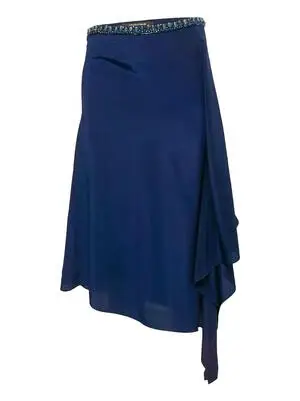 Roberto Cavalli Embellished Handkerchief-hem Midi Skirt - Blue
