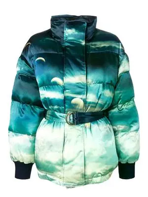 STELLA MCCARTNEY Stella McCartney Padded Belted Puffer Jacket With Moon Print