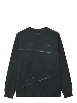 FIVE CM Exposed-seam Logo-plaque Long-sleeved T-shirt - Black