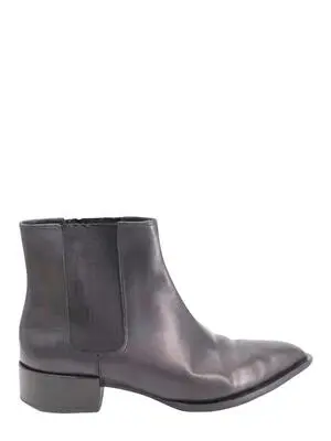 VINCE Vince Pointed-Toe Leather Ankle Boots