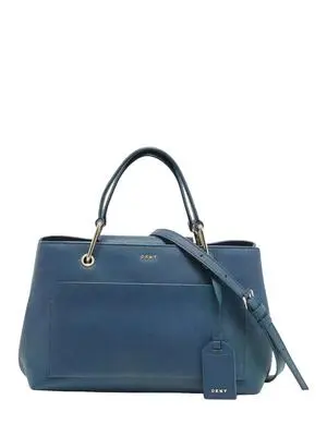 Dkny Julius Leather Tote Bag - Blue