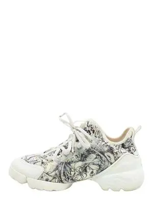 Dior Christian Dior D-Connect Lace-Up Sneakers With Zodiac Print White