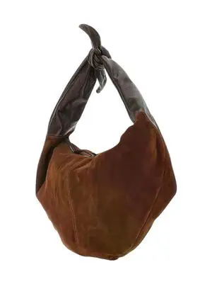 AUTENTICA 504 Adara Knot-detail Suede Tote Bag - Brown