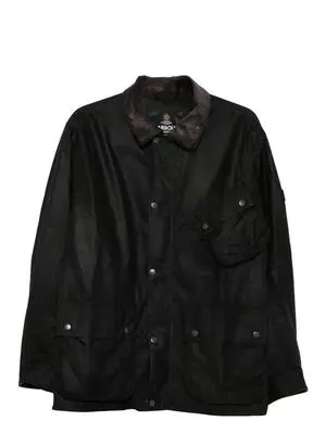 Barbour Waxed Cotton Corduroy Collar Jacket - Black