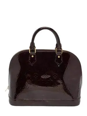 LOUIS VUITTON Monogram Vernis Alma Tote Bag - Red