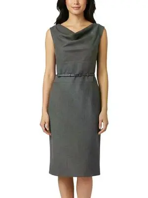 Giorgio Armani Sleeveless Belted Dress - Grey
