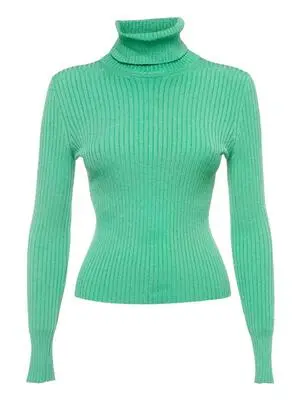 Gucci Rib-knit Roll-neck Sweater - Green