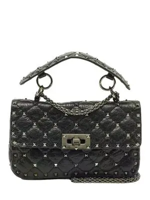 Valentino Garavani Rockstud Spike Quilted Handbag - Black