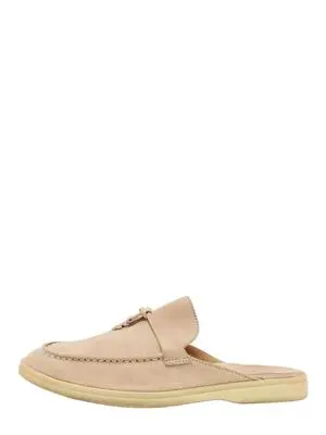 Loro Piana Beige Suede Babouche Charms Walk Mules - Neutrals