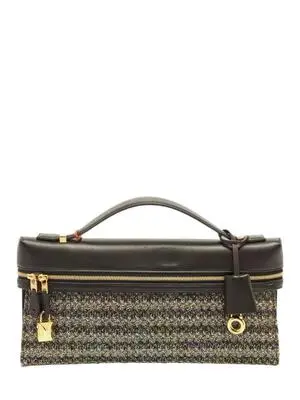 Loro Piana Tweed Clutch Bag - Black