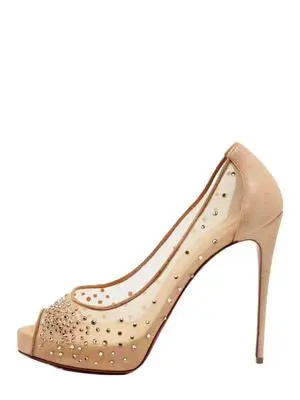 CHRISTIAN LOUBOUTIN Very Strass Peep-toe Pumps