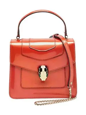 BVLGARI Serpenti Forever Leather Tote Bag - Red
