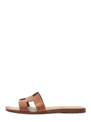 Hermès Leather H-cut Strap Sandals - Brown