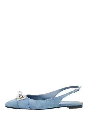 HERMÈS Hermès Suede Slingback Flat Pumps With Buckle Detail