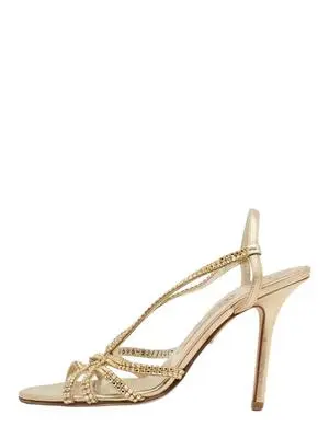 GINA Crystal-embellished Slingback Sandals - Gold