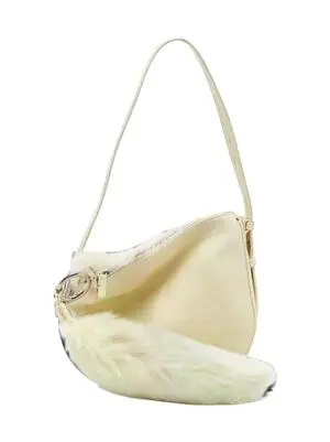 Burberry Burberry Knight Shearling Shoulder Bag Neutrals