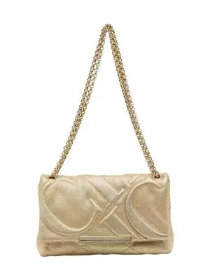 Carolina Herrera Embossed-logo Shoulder Bag - Gold