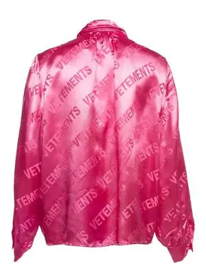 VETEMENTS Logo Jacquard Neck-tie Blouse