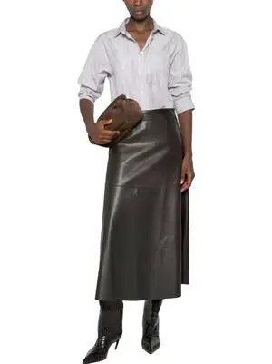 Alpha Studio Panelled Midi Skirt - Brown