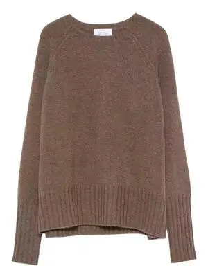 BEYOU Long Sleeve Crew Neck Sweater - Brown