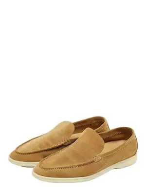 Loro Piana Summer Walk Suede Loafers Brown