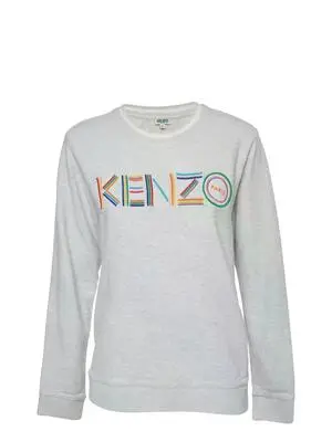 Kenzo Crewneck Logo Embroidered Sweatshirt - Grey