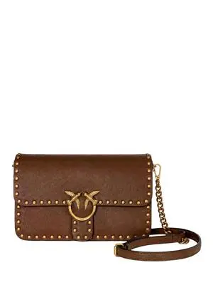 PINKO Love One Studded Crossbody Bag