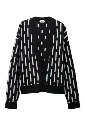 VERSACE Embroidered-logo Wool Knit Cardigan