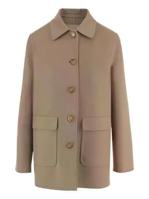 VALENTINO Logo-button Pocket-detail Coat