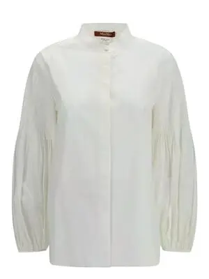 Max Mara Pleated Puff-sleeve Blouse - White