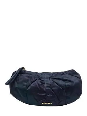 Miu Miu Pleated Clutch Bag - Black