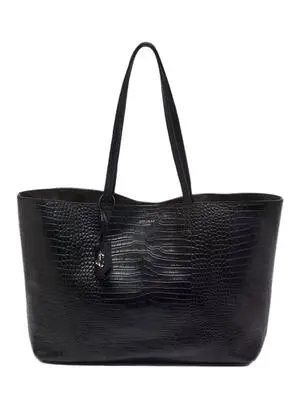 JIMMY CHOO Nine2five Crocodile-effect Tote Bag - Black