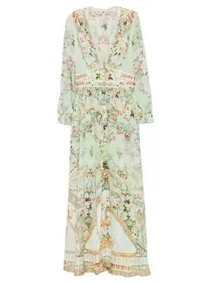 Camilla Floral-print V-neck Maxi Dress - Green