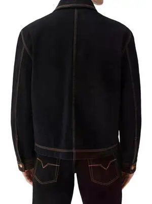 Versace Denim Blouson With Medusa Buttons - Black
