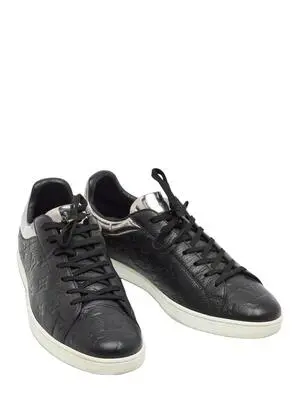 LOUIS VUITTON Louis Vuitton Black Leather Monogram Sneakers