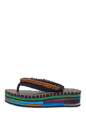 CHLOÉ Chloé Braided Strap Platform Thong Flip-Flops