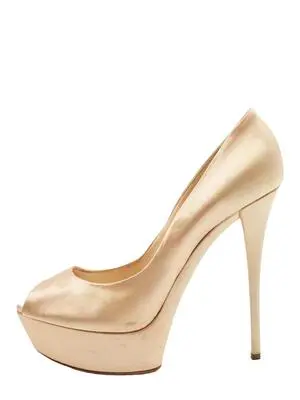 Casadei Peep-toe Platform Stiletto Pumps - Neutrals