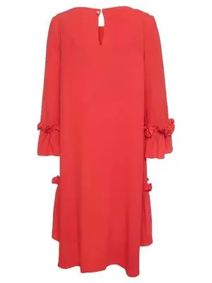 INGIE PARIS Ruffled Crepe Midi Dress - Pink