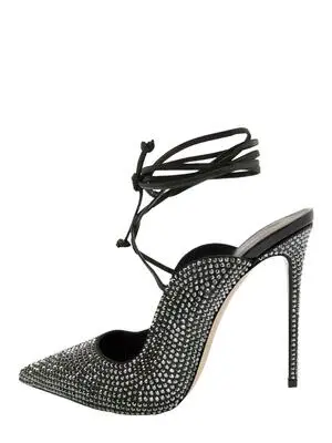 LE SILLA Ivy Ankle-wrap Pumps With Crystal Embellishment - Black