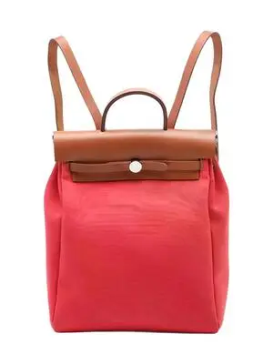 Hermès Toile Herbag A Dos Zip Retourne Backpack - Brown