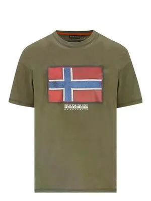NAPAPIJRI Tiki Logo-print Crew-neck T-shirt - Green