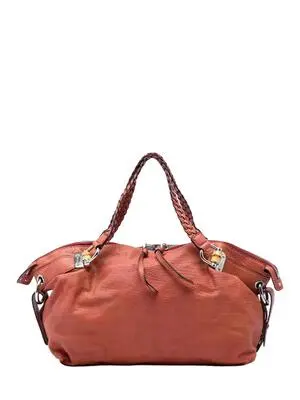 Gucci Leather Bamboo Bar Tote Bag - Orange