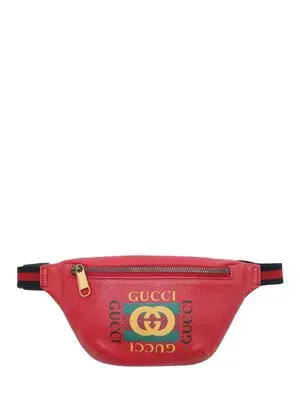 Gucci 2016-2026 Small Grained Calfskin Web Logo Belt Bag Red