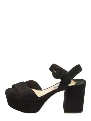 Prada Prada Platform Ankle-Strap Sandals Black