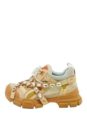 Gucci Flashtrek Crystal-embellished Sneakers - Neutrals
