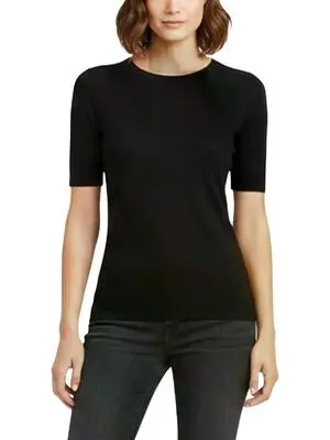 Theory Knit Crew-neck T-shirt - Black